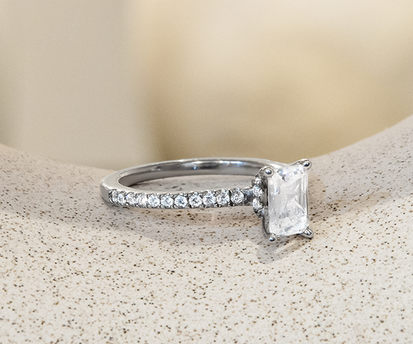 Stackable Band with Diamond "X" Design - ArtCarved Bridal Inc