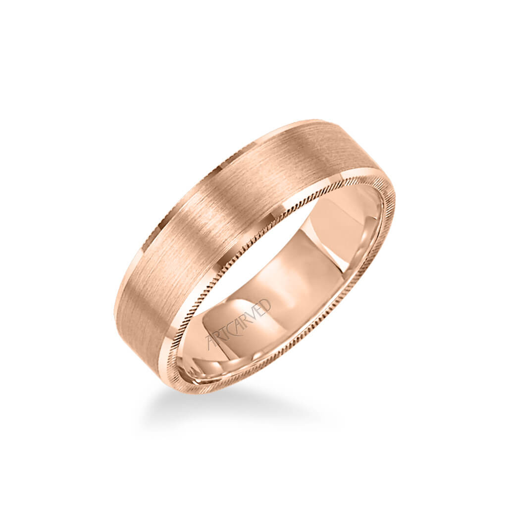 Satin finish men's wedding band store