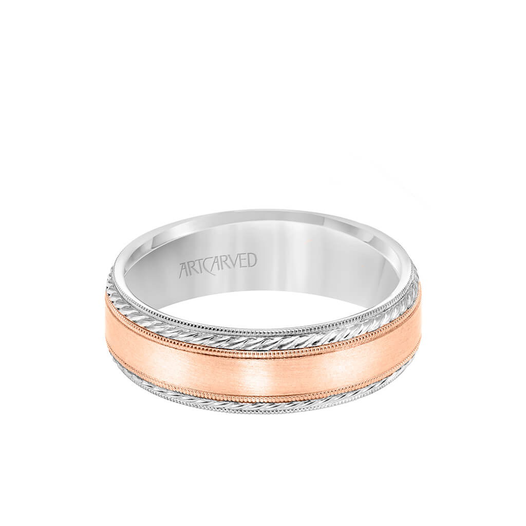 Milgrain edge wedding band store
