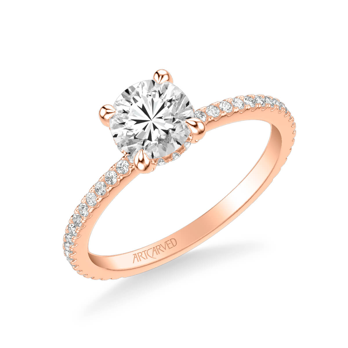 Chelsea Classic Side Stone Diamond Engagement Ring - ArtCarved Bridal Inc